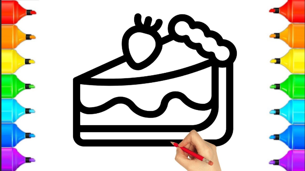 How To Draw Cake Slice 🍰🍰🍰 Drawing Very Easy|| Cake Drawing Easy Step ...