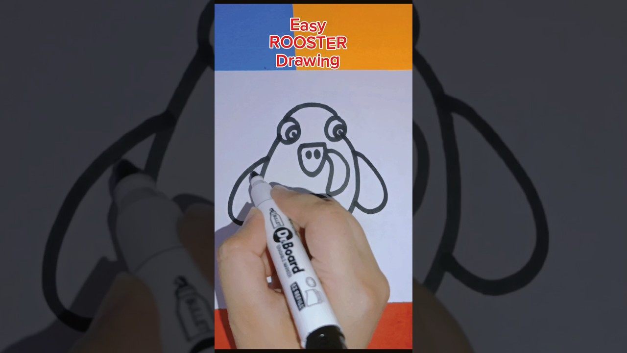 Drawing Hack | Rooster easy drawing #shorts #drawing #art - YouTube