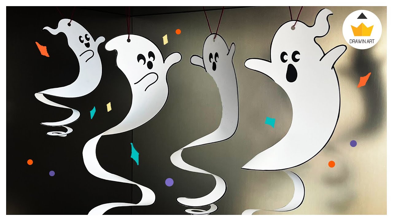 할로윈데이 미술놀이 유령 모빌 만들기 👻 Halloween Ghost Mobile Crafts for Kids [ENG SUB ...