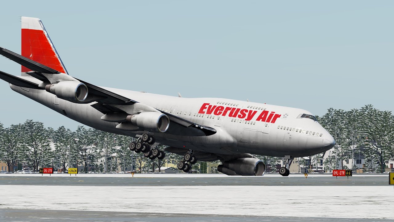 Boeing 747 Crash During Heavy Snow Storm | X-Plane 12 - YouTube