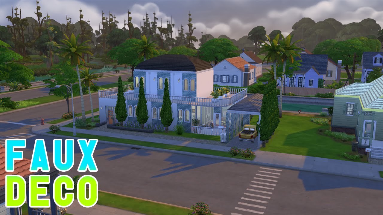 Let's Play The Sims 4: Faux Deco House Building - YouTube