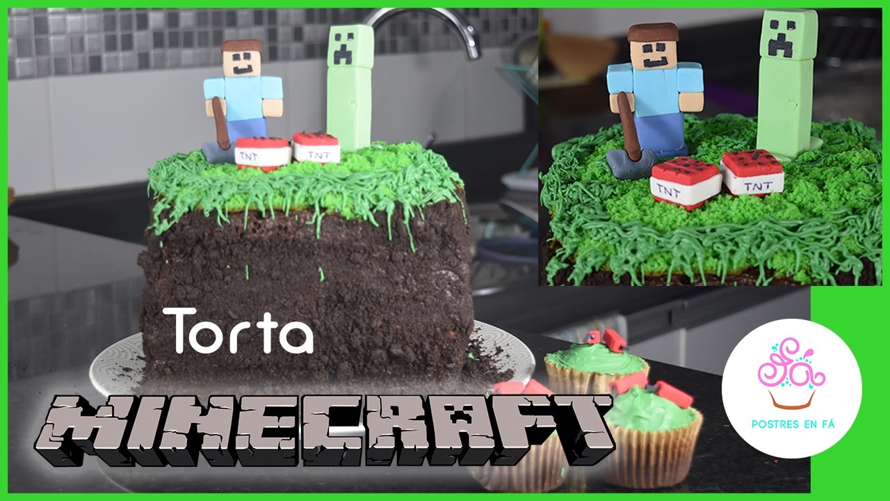 Torta Minecraft Postres en Fa - YouTube