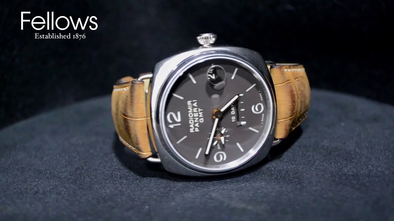 A Platinum Panerai Radiomir 10 Days GMT Wrist Watch - YouTube