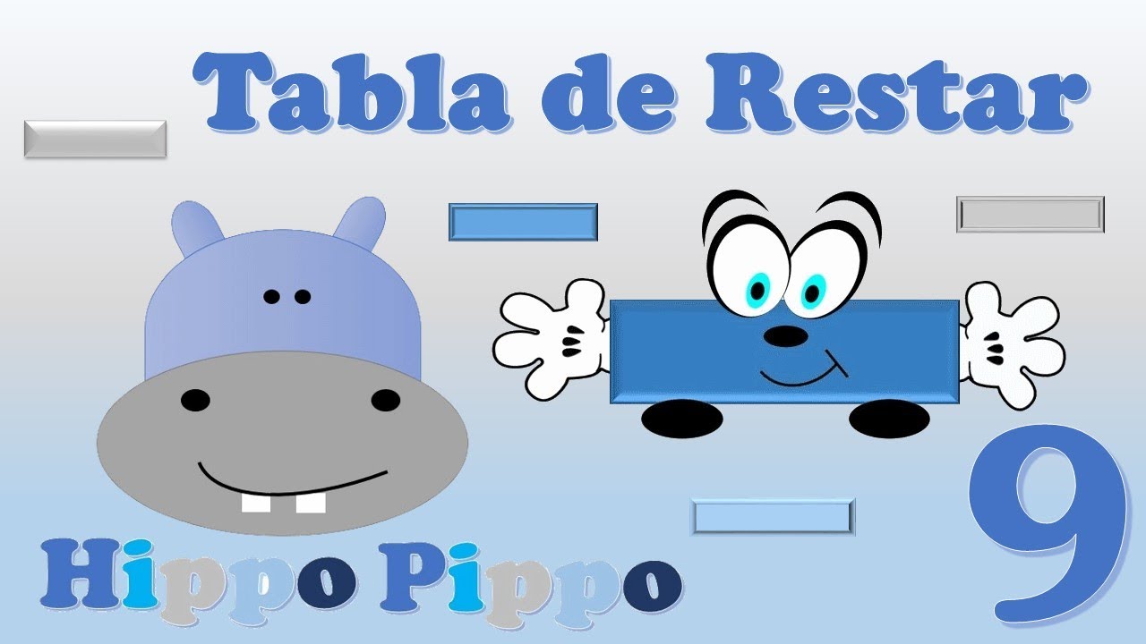 Aprender a restar - Tabla de restar del 9 | Números para niños - YouTube