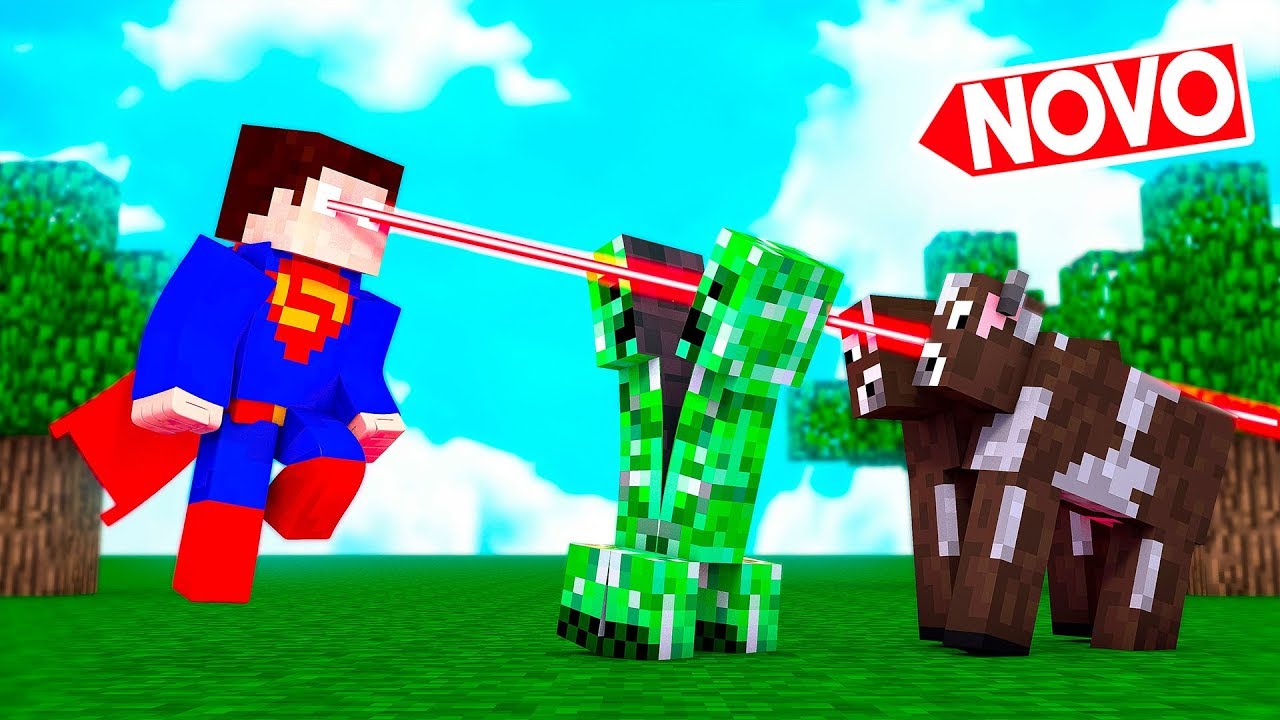 O SUPERMAN CORTOU o CREEPER NO MEIO ! Minecraft Superhero - YouTube