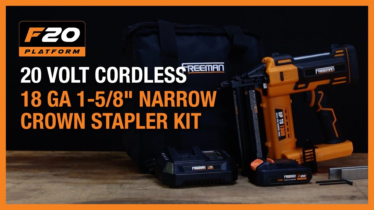 F20 PLATFORM Cordless 18 GA 1-5/8" Narrow Crown Stapler Kit | Freeman ...
