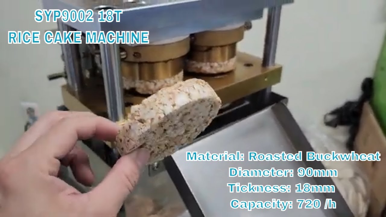 Testing the SYP9002 18T (18mm rice cake) puffed rice cake machine using ...