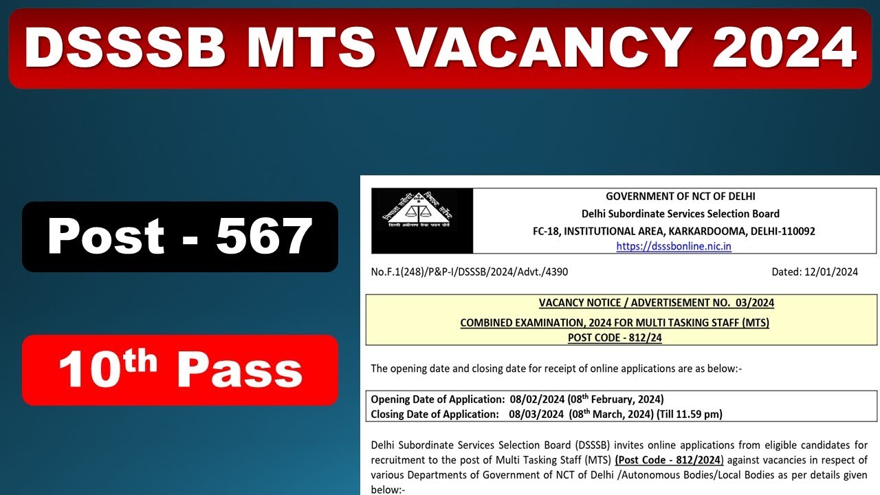 dsssb mts vacancy 2024 | dsssb| dsssb mts syllabus |dsssb mts syllabus ...
