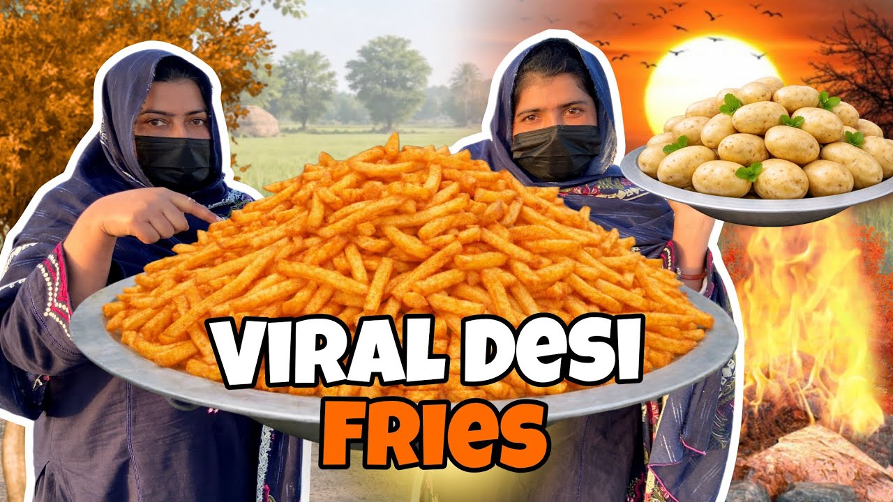 Making Desi Style Crispy Fries on Chulha | Village Food Cooking 🔥🍟|Desi ...