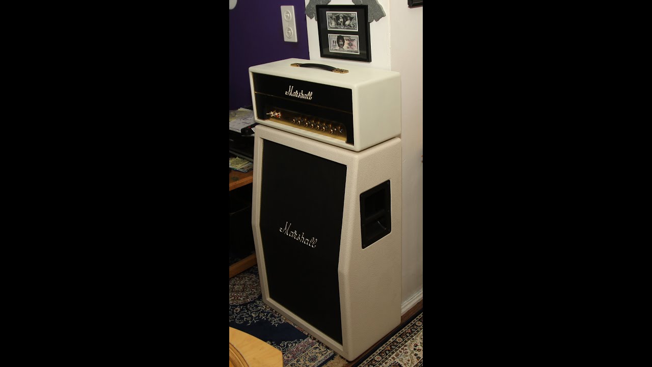 Deep Purple Burn with white Marshall Origin 50H + 2x15 custom cabinet ...