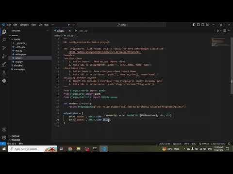 Django url path/ Views.py Create on vs code - YouTube