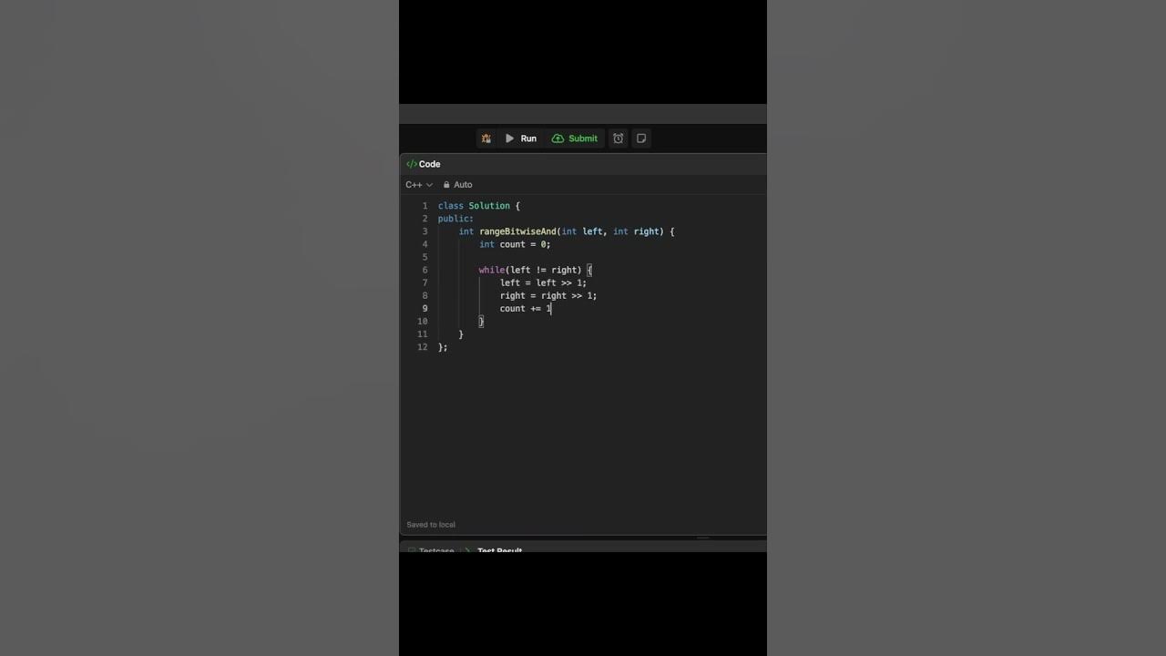 Bitwise And Of Numbers Range Leetcode 201 Shorts Leetcode Bitwiseoperators Dailycoding
