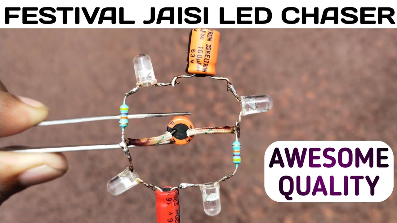 Festival jaisi LED chaser || Awesome LED CHASER using BC547 Transistor ...
