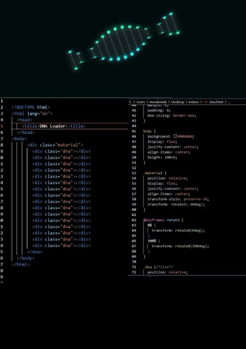 How To Make Website Preloader Using Html Css And Js Dna Loading Animation Bootstrap