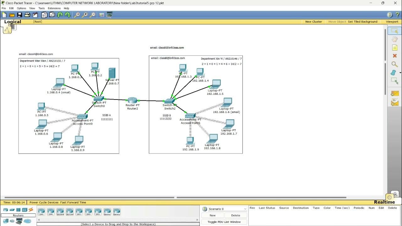 Cisco packet tracer computer network lab - lab 3 tutorial 5 grp 12 - YouTube