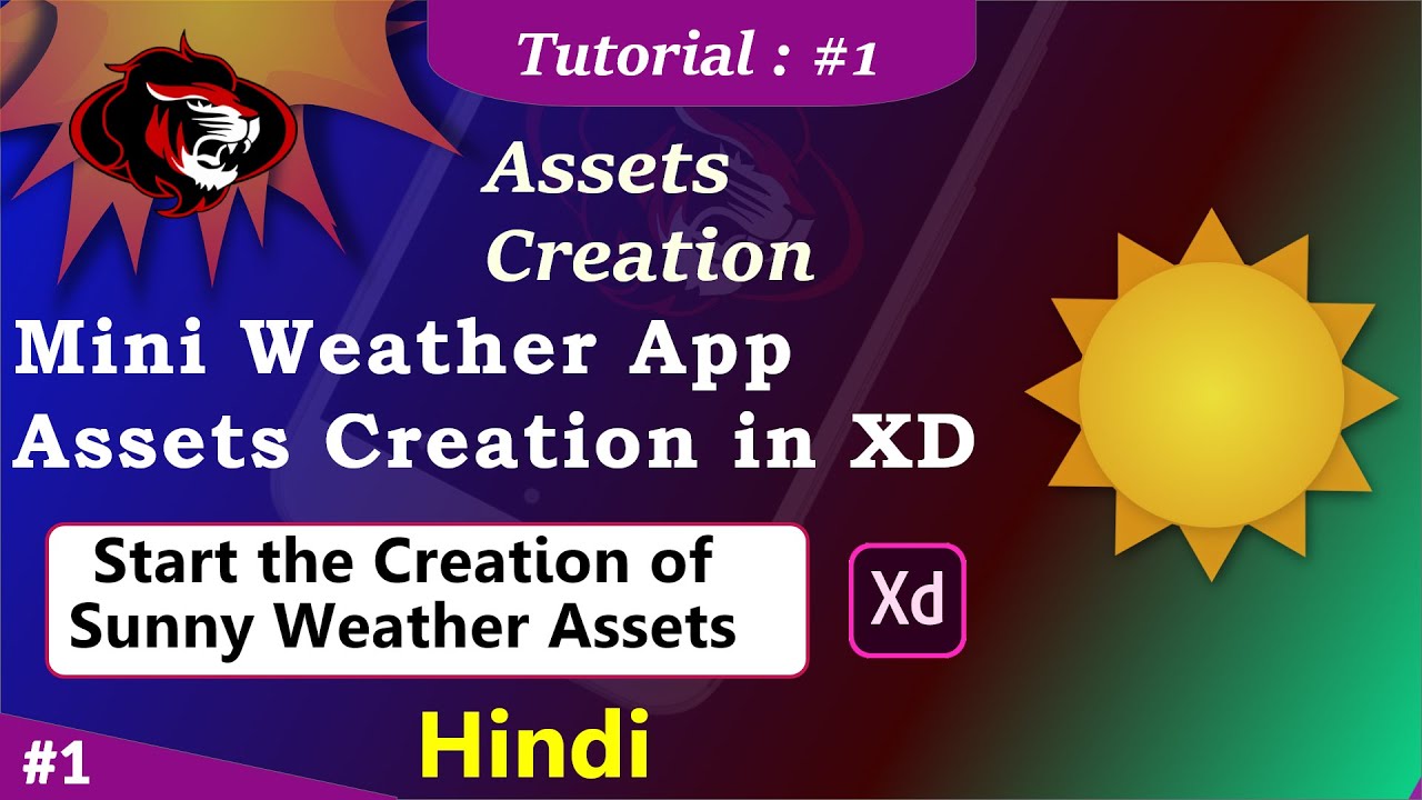Sunny Weather app icon creation in Adobe XD | Weather app UI creation ...