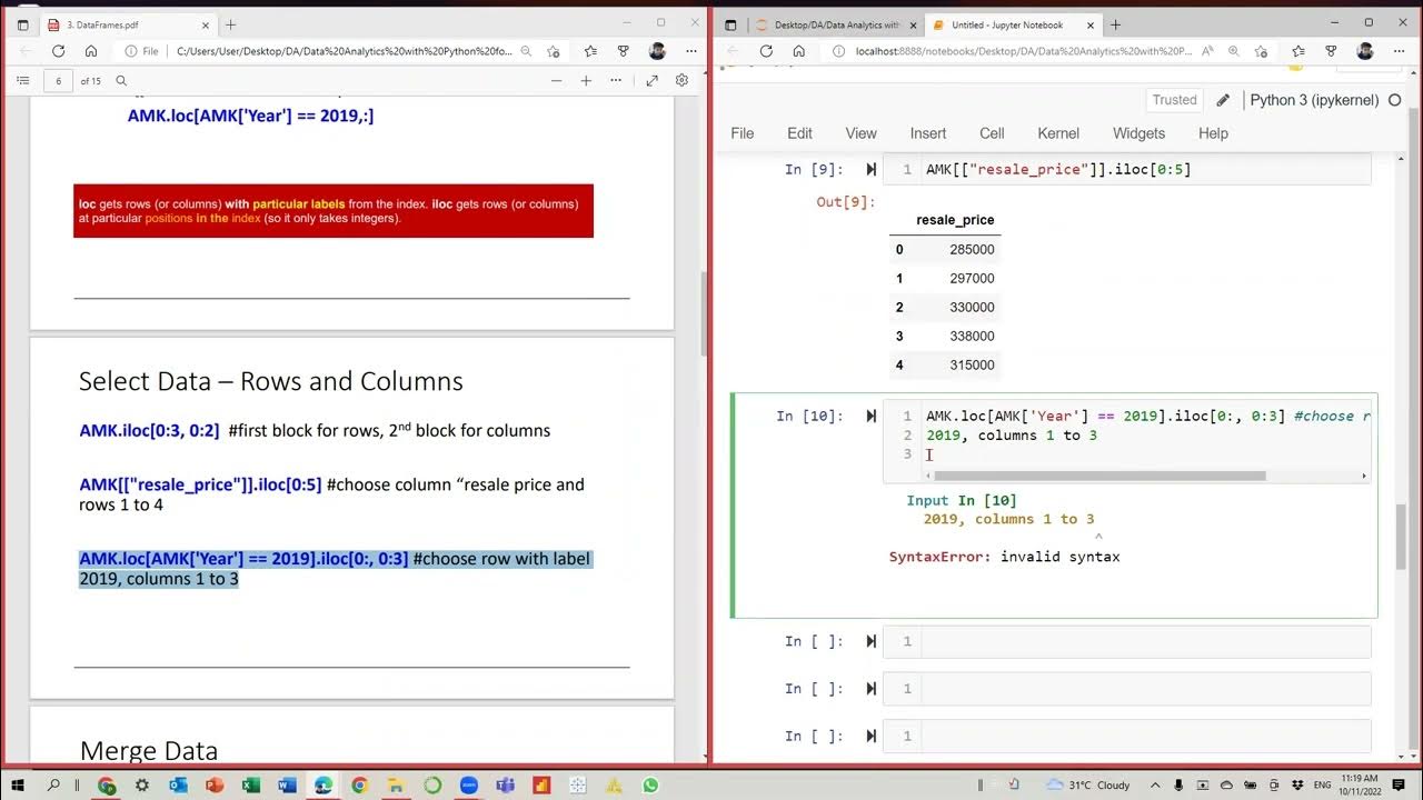 Data Analytics with Python for Beginners: 3 DataFrames - YouTube