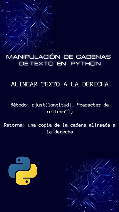 8-ALINEAR TEXTO A LA DERECHA EN PYTHON Metodo : rjust ( ) - YouTube