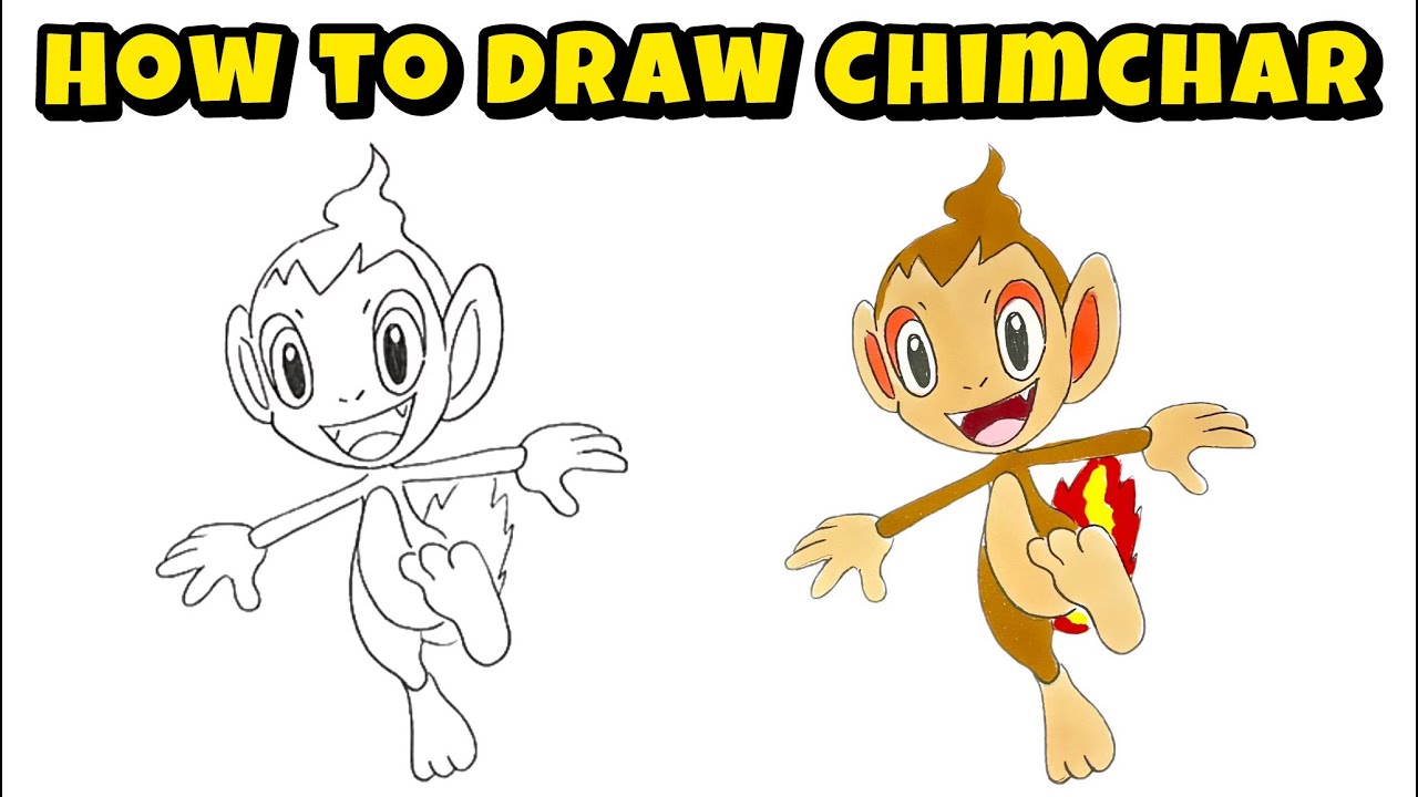 How to Draw Chimchar – Create Fire-type Pokemon Artwork Easy and Quick ...