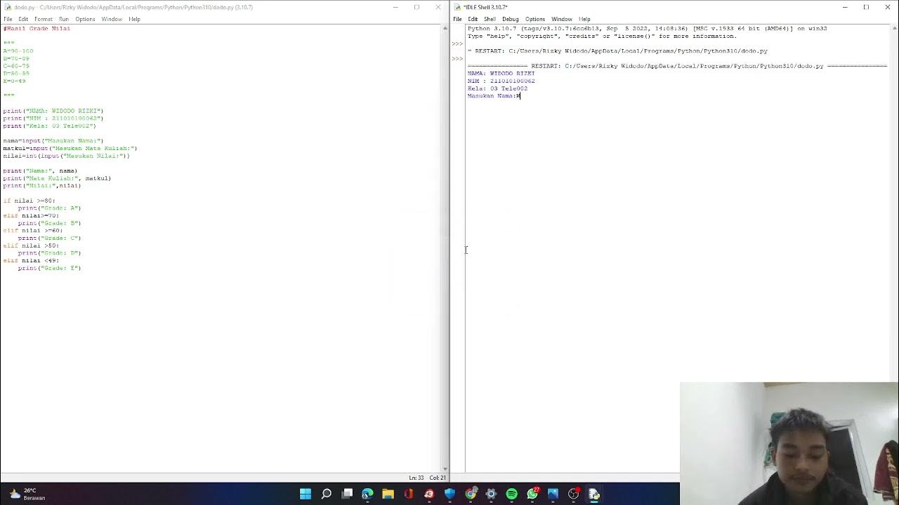 MEMBUAT GRADE NILAI MENGGUNAKAN PYTHON - YouTube