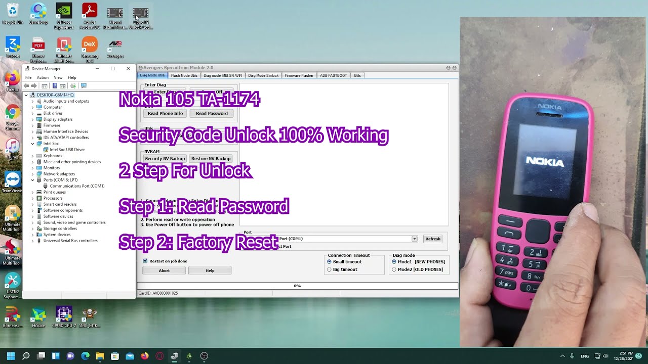 Nokia 105 TA 1174 Security Code Unlock 100% Working - YouTube
