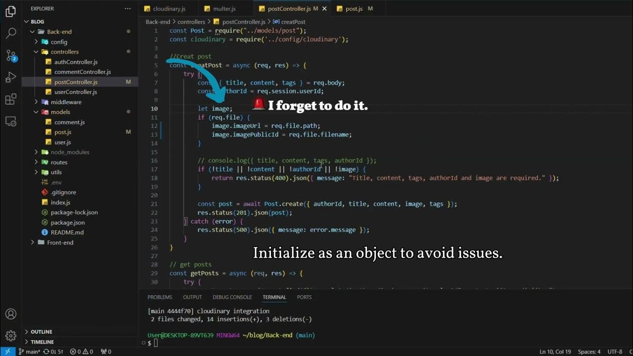 Part 1: How to Integrate Cloudinary in Your Node.js Backend | Full Guide - YouTube