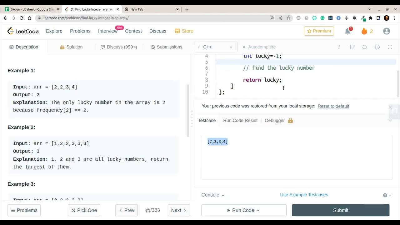 Leetcode 1394 Find Lucky Integer in an Array (Arabic) - YouTube