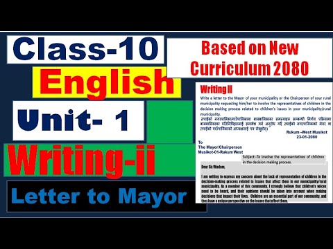 Grade 10 English Unit 1 // Writing ii // Letter to Mayor / Chairperson ...