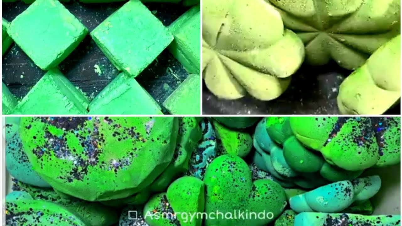 Gym Chalk Green | Satisfy crunchy shapes Compilation video 💚PLZ ...