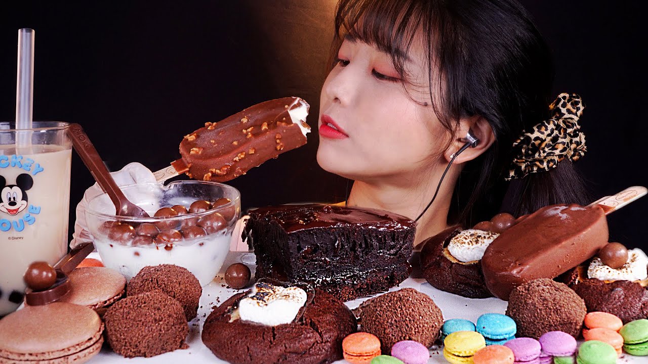 Asmr 직접만든 초코케이크와 다양한 초코디저트 먹방 Chocolate Cake Mukbang Youtube
