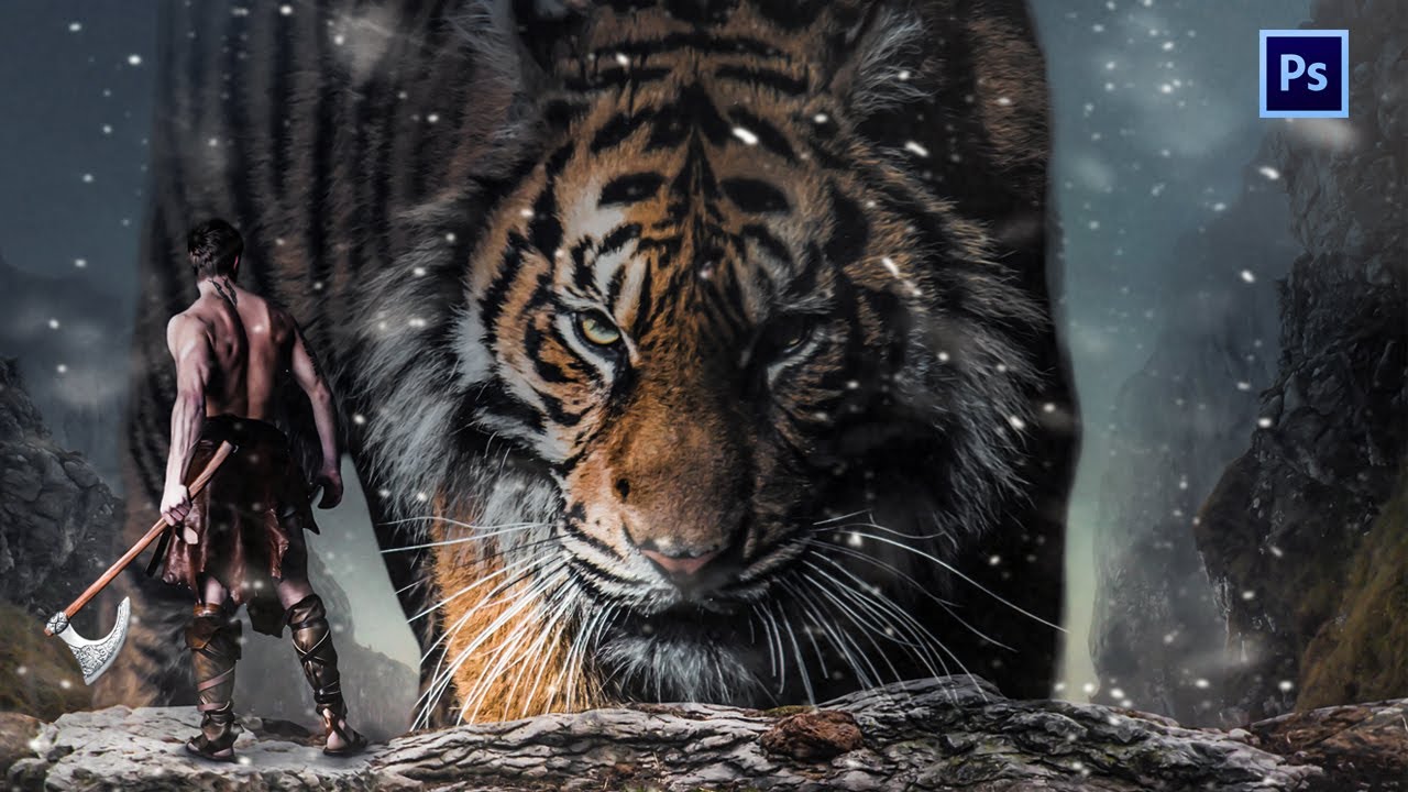 Photoshop Manipulation Tutorial Compositing Man & The Big Tiger nirob ...