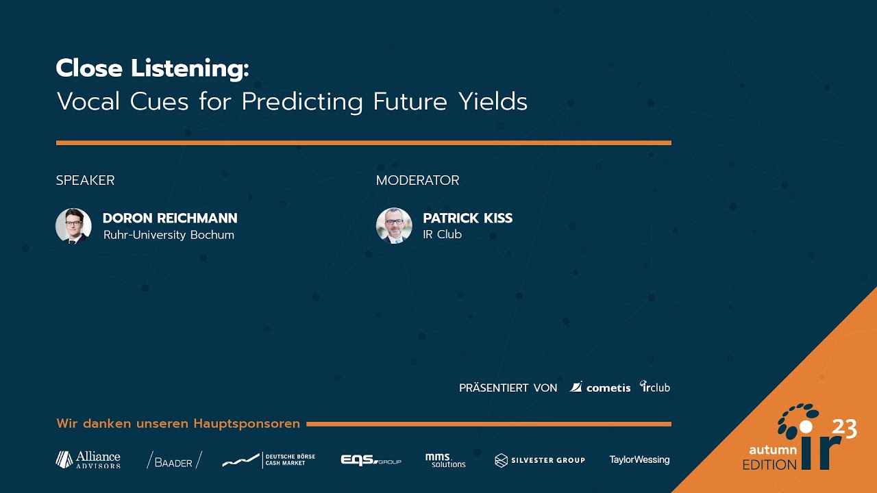 Close Listening: Vocal Cues for Predicting Future Yields - YouTube