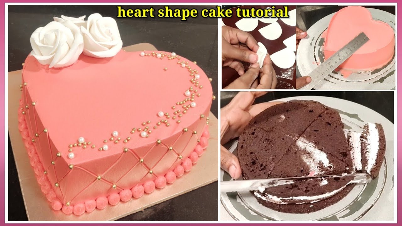 heart shape cake | half kg cake | fondant flower cake | heart shape ...