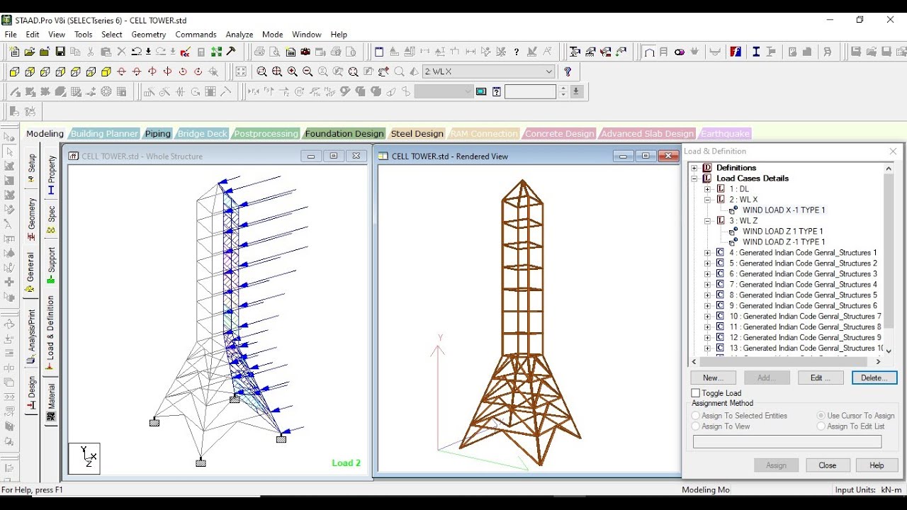 9. Cell Tower Design | Steel Structure Design using StaddPro V8i. - YouTube