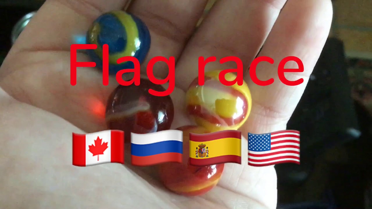 Marble flag race - YouTube