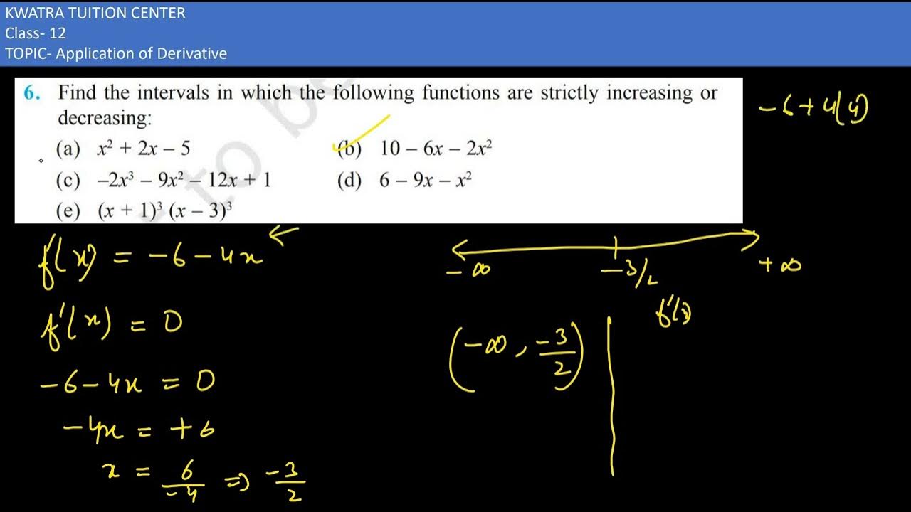 6. Find the intervals in which the following functions are strictly ...