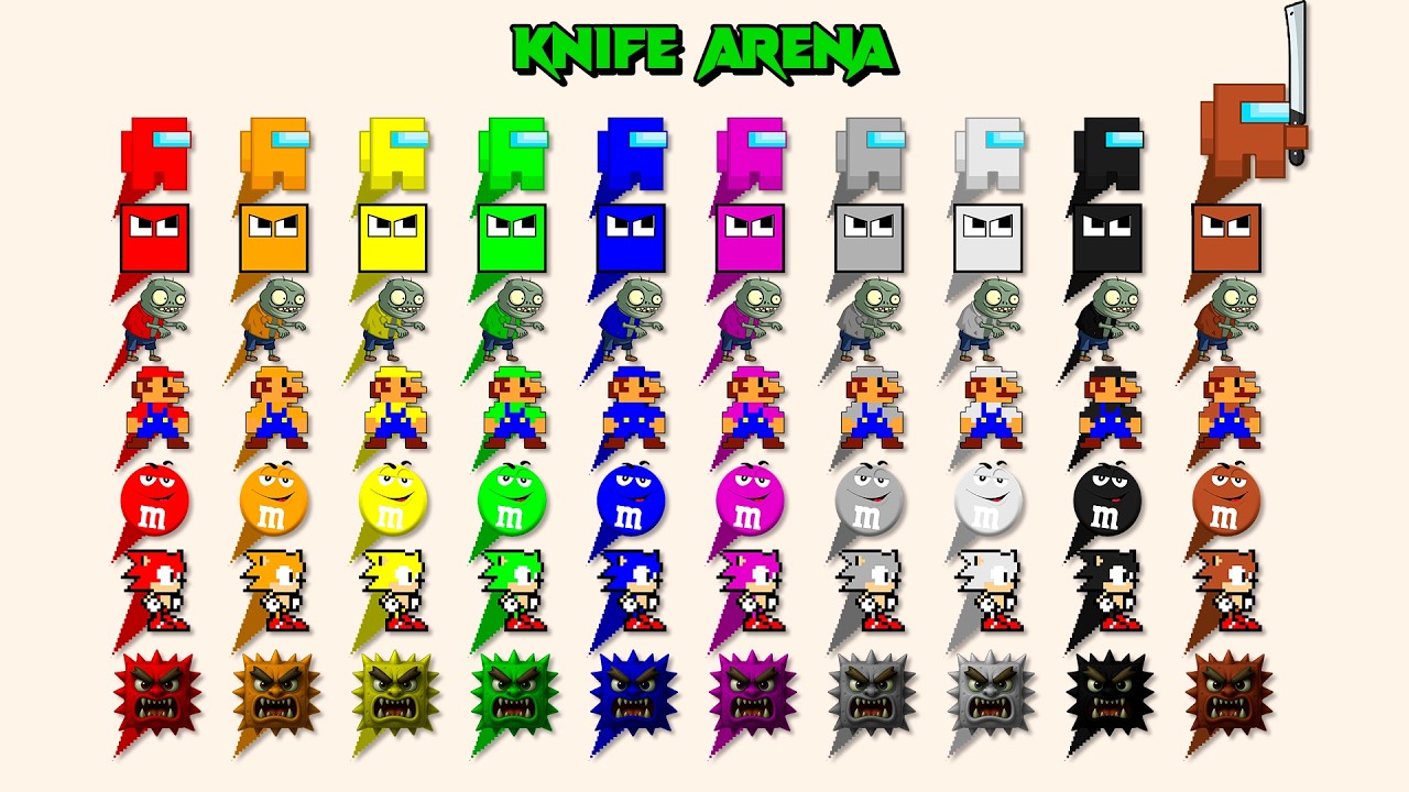 Knife Arena - All Characters 1 Knife | Square League - YouTube