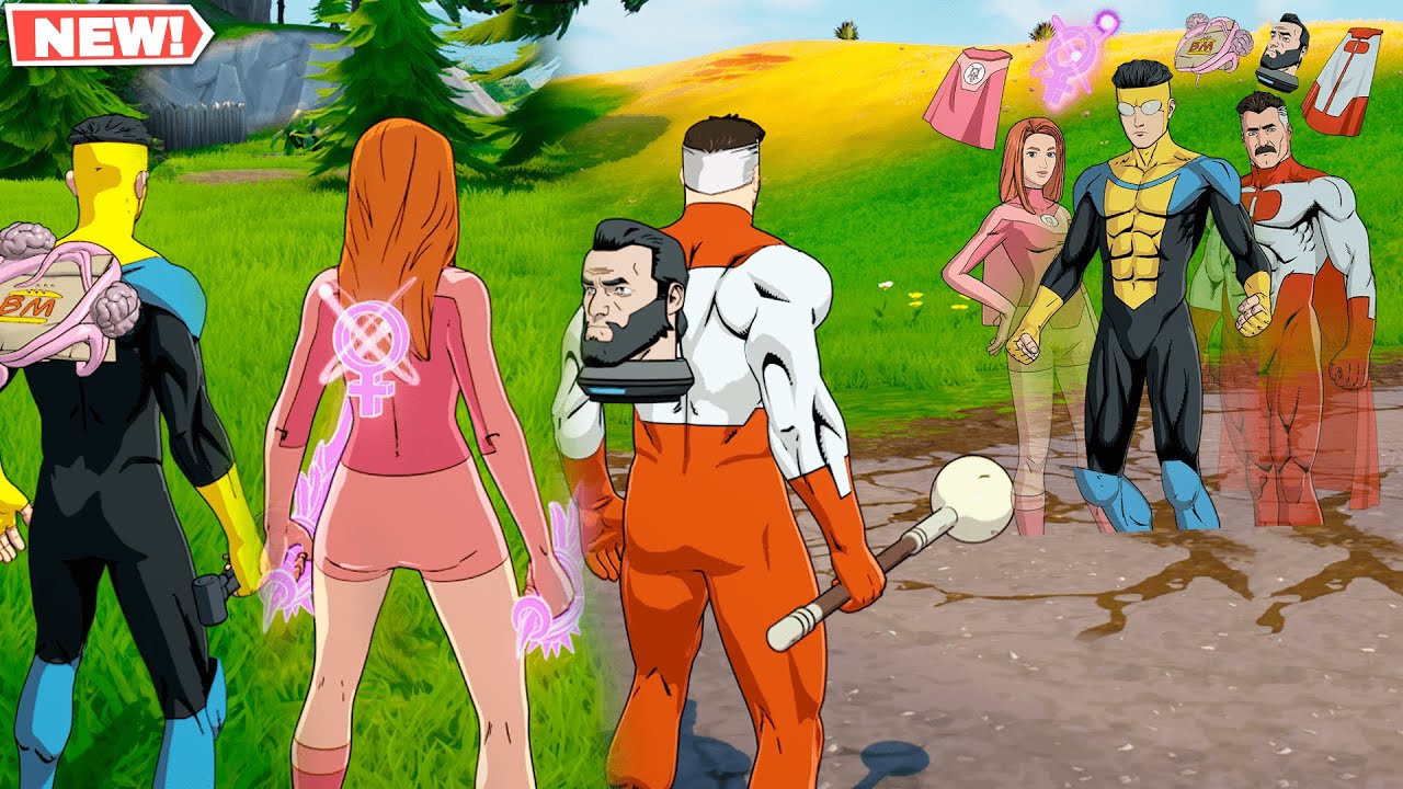 Fortnite INVINCIBLE Skins GAMEPLAY! (Omni-Man, Invincible, Atom Eve ...