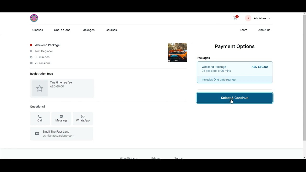 How to purchase registration fees on the online booking page - YouTube