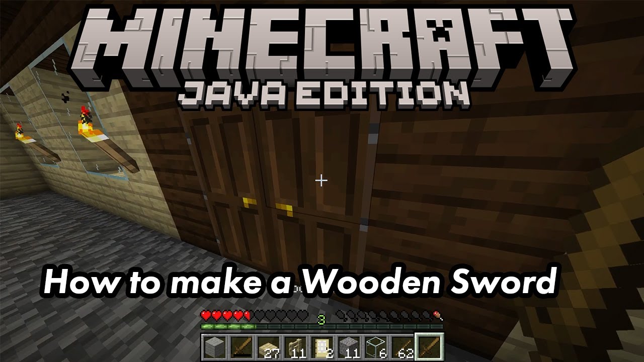 How to make a Wooden Sword in MINECRAFT! (Step-by-Step Tutorial with ...