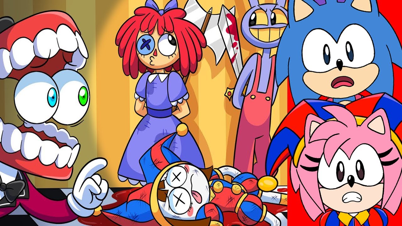Sonic And Amy Watch Who KILLED POMNI! The Amazing Digital Circus ...