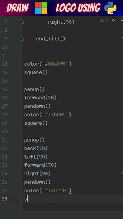 Draw Microsoft Logo Using Python Turtle Shorts Python Pythonturtle Microsoft Pythonshorts