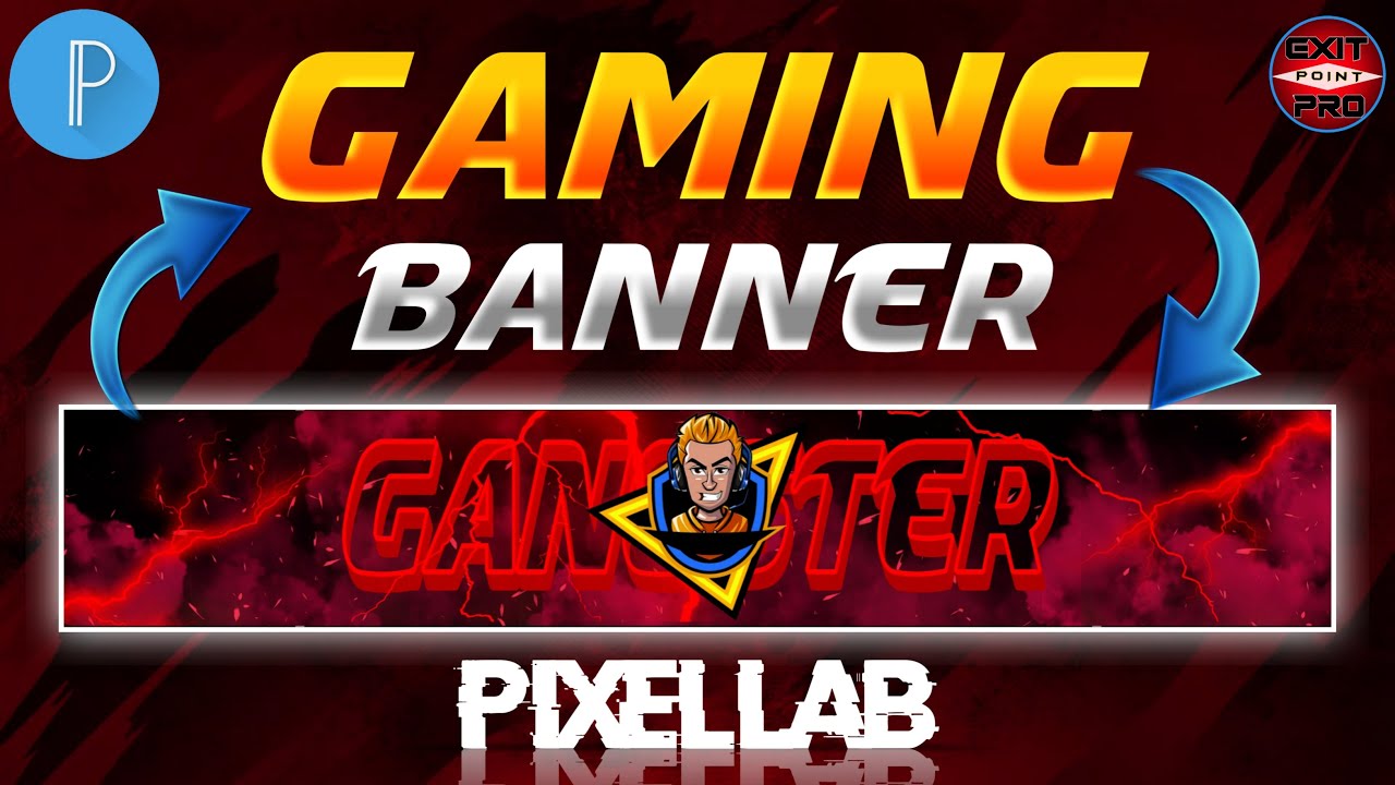 Gaming Banner Art On Pixellab || Free Fire Gaming Banner || Exit Point ...