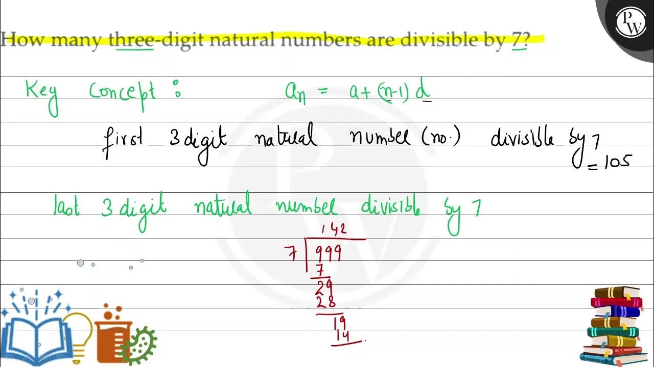 How many three-digit natural numbers are divisible by 7 ? (ए) - YouTube