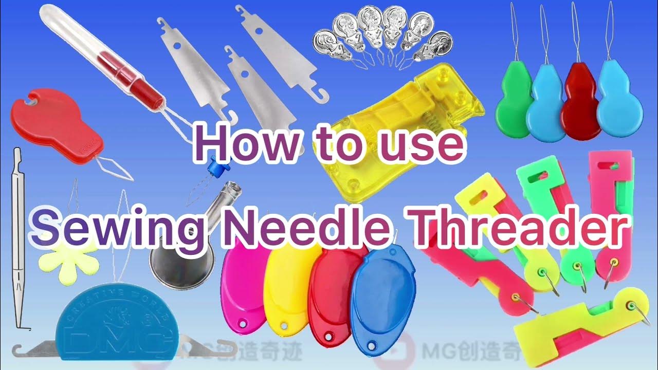 How to use sewing needle threader / 10 sewing needle threader - YouTube