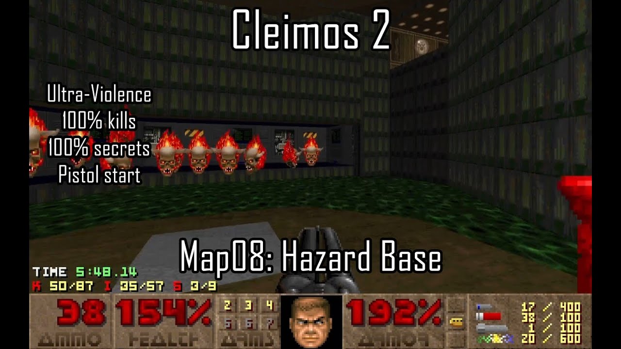 Doom II: Cleimos 2 - Map08: Hazard Base (UV-MAX) - YouTube