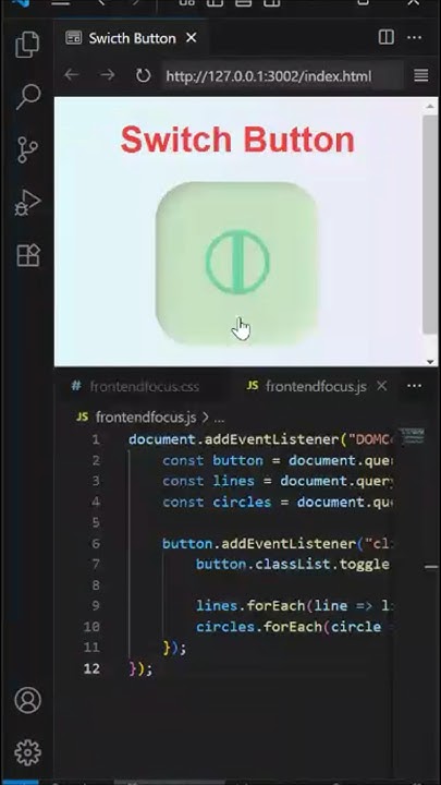 Switch Button with HTML, CSS & Javascript #buttonanimation #switchbutton #shorts - YouTube