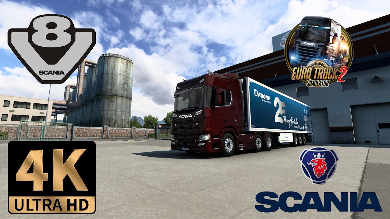 ETS2 4K | SCANIA R590 V8 G33CMR Gearbox (DC16 V8 Sound Mod) | Nuremberg ...