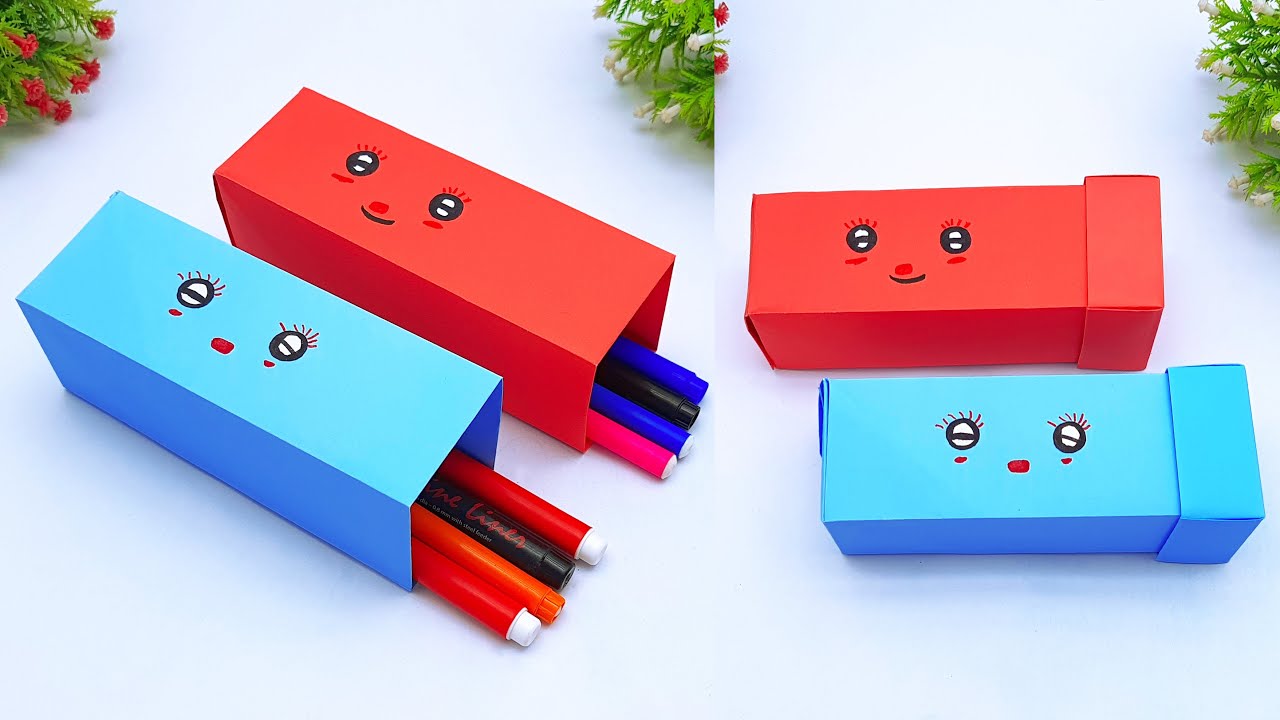 Diy Paper Pencil Box | How To Make Paper Pencil Case At Home | Paper ...