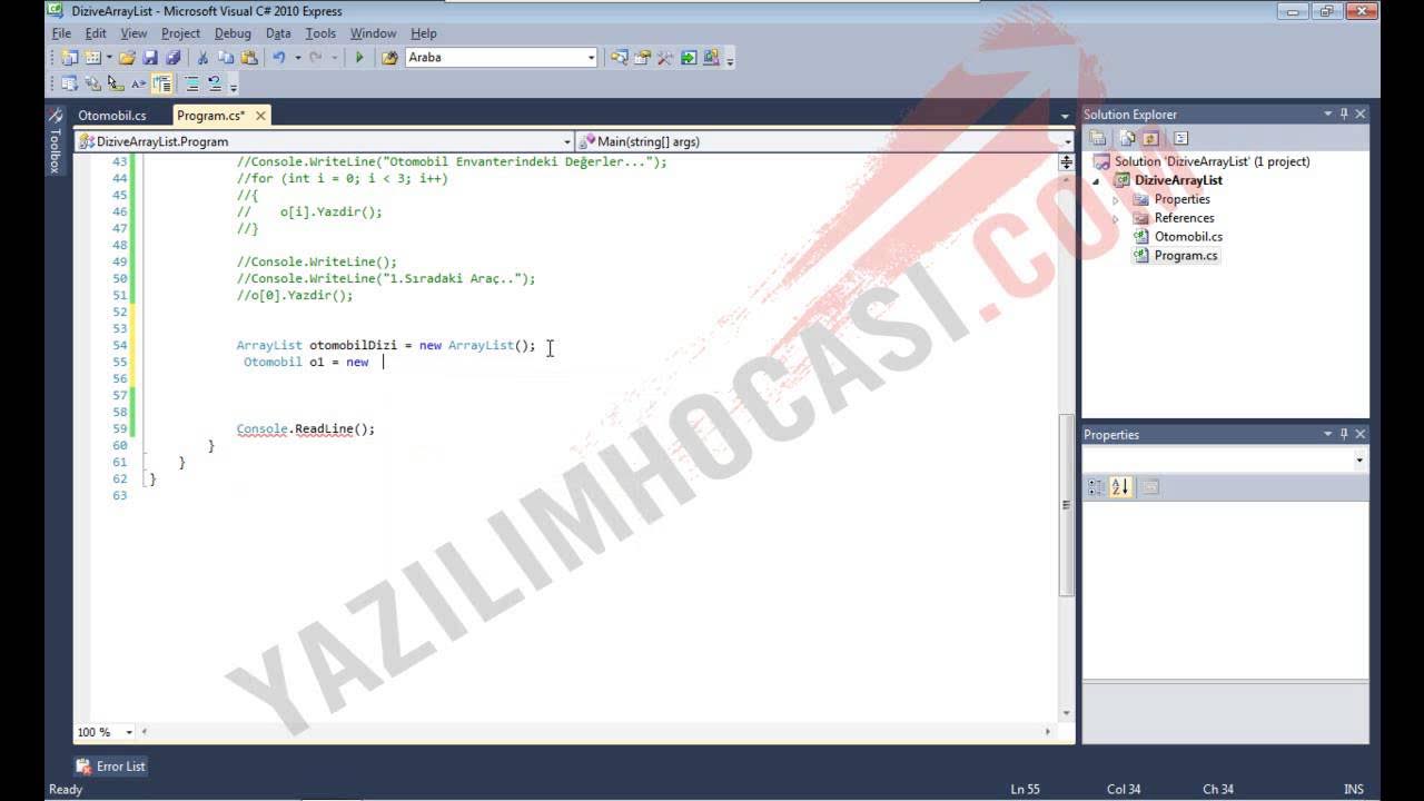 5. Gün Konu 1- Diziler ve Koleksiyonlar (ArrayList) (Arrays and Collections of Objects) - YouTube
